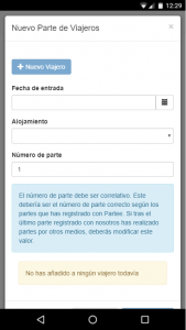 El número de los Partes de Entrada de Viajeros - Partee